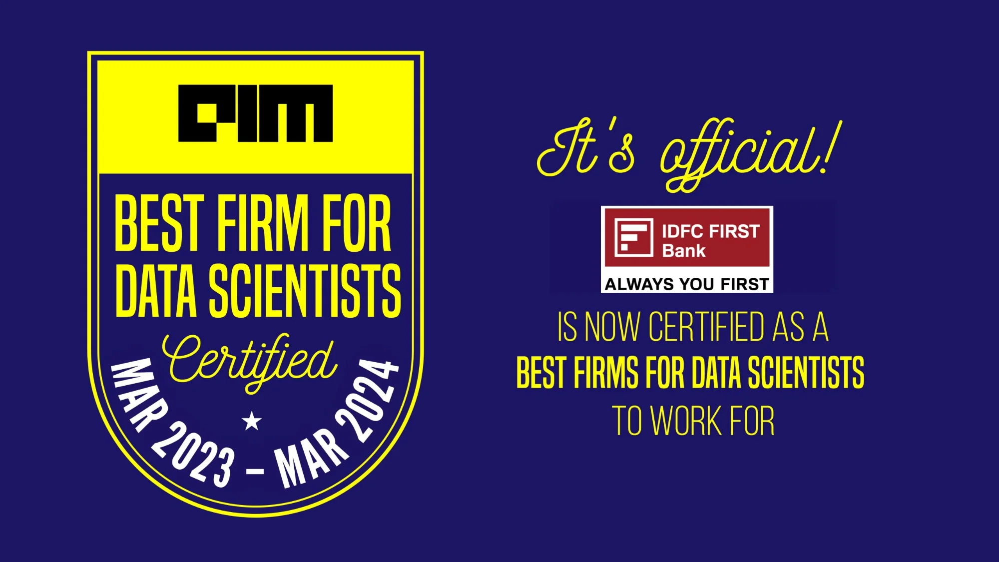 What Makes IDFC FIRST Bank Best for Data Scientists? | Analytics India ...